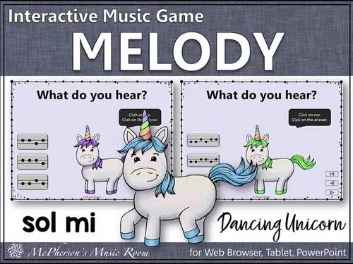 Solfege | Sol Mi Interactive Melody Game {Dancing Unicorn} by Linda ...