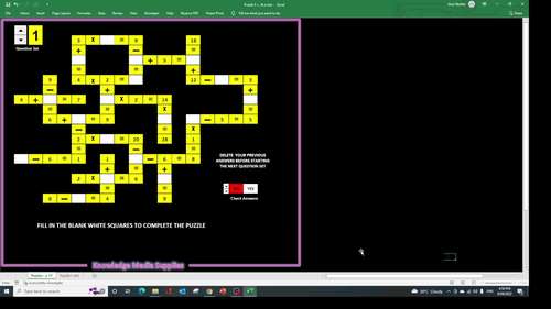 Number Puzzle 3 Digital Spreadsheet Game by Knowledge Media Supplies