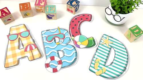 Summer Letters and Numbers Bundle- Bulletin Boards - Pirates, Shark ...