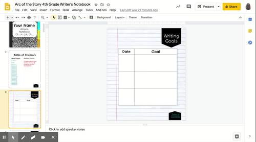 Lucy - Arc of the Story Digital Slides Student Writer's Notebook (Bends ...
