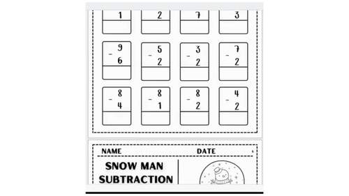 Snowman 1-Digit Addition and Subtraction Worksheets–With and Without ...