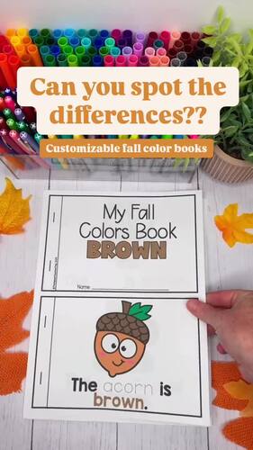 My Fall Colors Mini Book-Brown {Customizable-Traceable/Color/B&W} RF.K.4
