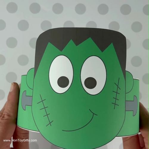 Halloween Frankenstein Paper Hat Craft - Halloween Headband - Coloring ...