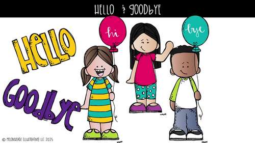 Hello and Goodbye clip art, Greetings clip art, Farewell clip art Mini