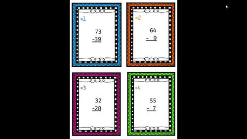 Subtraction with Regrouping - Task Cards - Scoot, Small Group, Station ...