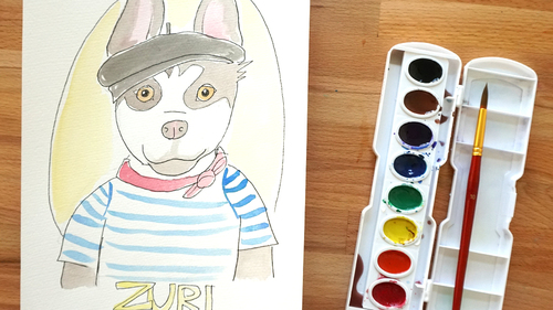 Watercolor Animal Portrait by Mr Otter Studio | TPT
