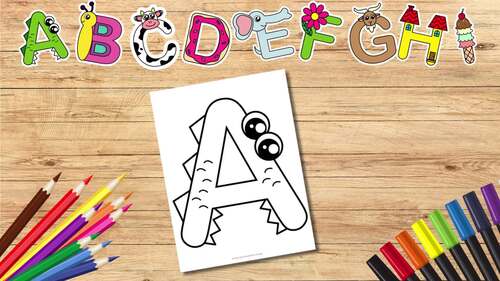 Fun Alphabet Coloring Page Bundle by Simple Mom Project | TPT
