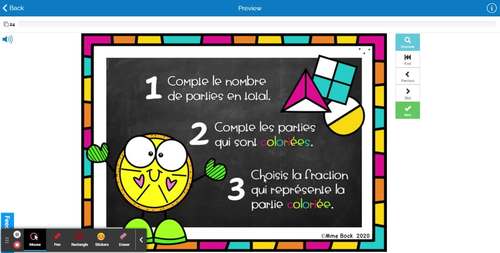 BOOM Cards: Quelle est la fraction? (en français) by Mme Bock | TPT