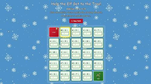Help the Elf... Digital Math Game | K-2 Bundle Addition Fact Fluency