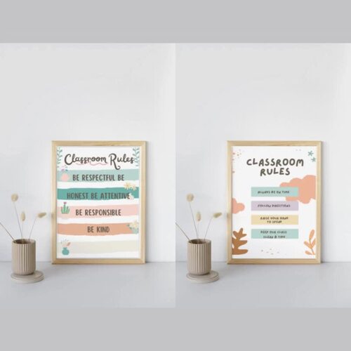 10 Page Classroom Frame Wall Art Decorations by Academics and Apples