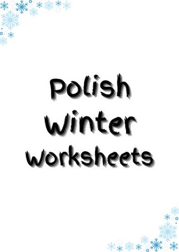 Polish Winter Worksheets Activity by Worksheet Whisperer | TPT