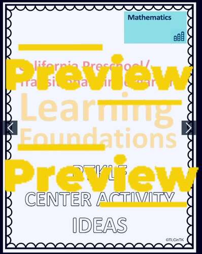 PTKLF*CENTER ACTIVITY IDEAS* MATHEMATICS* TEACHER RESOURCE by TLC in TK