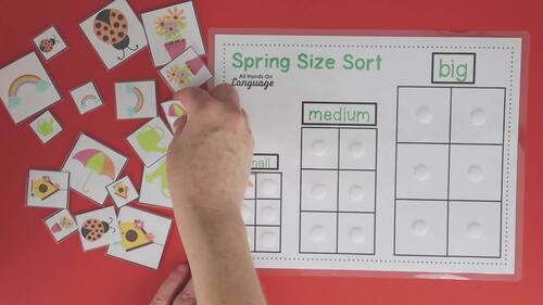 Spring Size Sorting Activity- Sort Small, Medium, + Big Pictures w ...