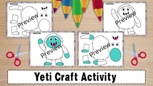 Yeti Craft Cut & Paste | Winter Craft for Kids | Arctic Creature ...