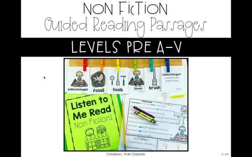 Nonfiction Reading Passages | Level A-V Bundle | Comprehension | Guided ...