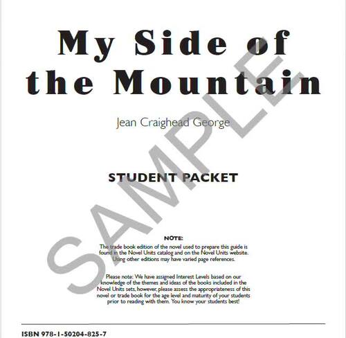 My Side of the Mountain Novel Units® Student Packet | TPT