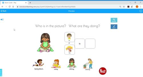 Pronouns & Actions BOOM Cards by Petite Speech Geek | TPT