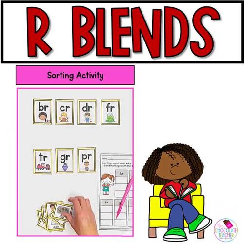Beginning R Blends Worksheets, Word Sorts, Clip Cards with Short Vowel ...