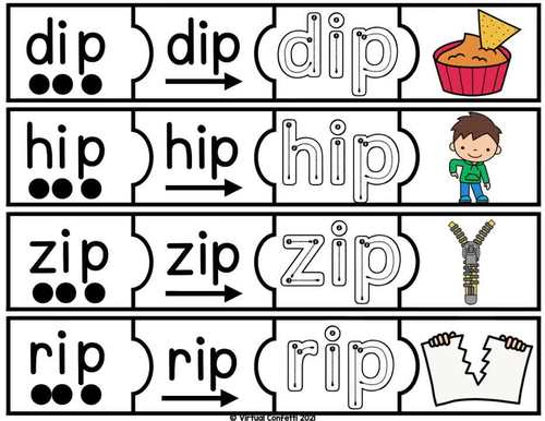 Segment and Blend CVC Words CVC Words Puzzles by Virtual Confetti