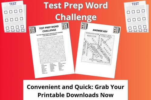 Test Prep Word Search- Excel Academically. For 9th-12th grade. | TPT