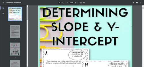 Determining Slope and Y Intercept Scavenger Hunt Activity 8th Grade ...