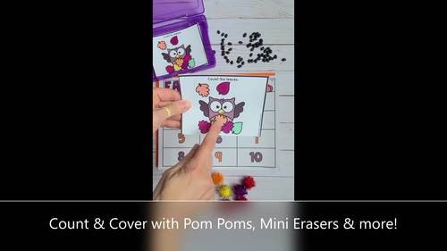 Fall Count and Cover Task Cards, Preschool Math Centers | TPT