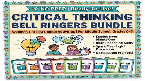 Critical Thinking Bell Ringers | Middle School Morning Work | 45 Days ...