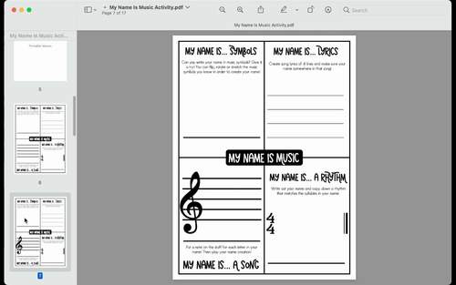 My Name Is Music | Activity by musicpluscoffee | TpT