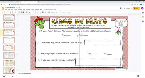 DISTANCE LEARNING - Cinco de Mayo Google Slides Activity by Teachin' Things