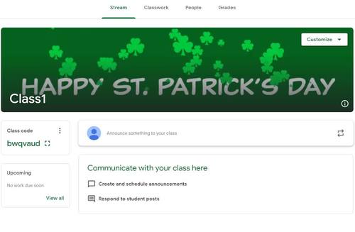 Animated Google Classroom Header (Happy St. Patrick's Day) Banner