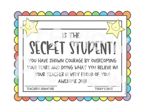 Secret Student COURAGE Behavior Management Activity by Designing Diversely Secret Student COURAGE Behavior Management Activity by Designing Diversely