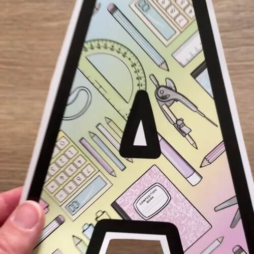 Printable Bulletin Board Letters for Math with Calm Pastel Bright Colors