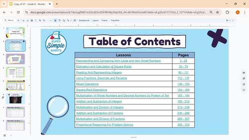 Google Slides Lessons - Ontario Math - Grade 8 - Number Unit | TPT