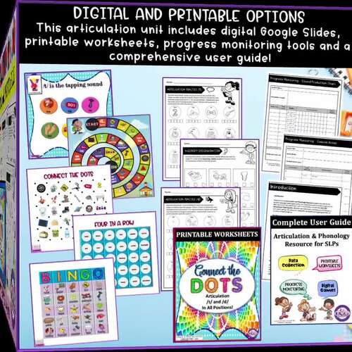 Articulation T and D Speech Therapy Activities for Google Slides and ...
