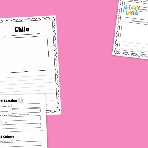 CHILE Country Research Project | Printable Geography Worksheets Social ...