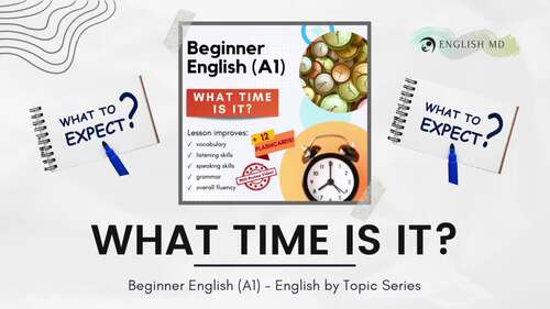 What time is it? - Beginner ESL for Teens and Adults (A1) by English MD