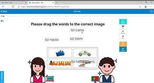 Portuguese Boom Cards™ TRANSPORTATION Boom Cards™ Portuguese by ...