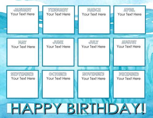 Ocean Themed Happy Birthday Bulletin Board Display with Poster | TPT