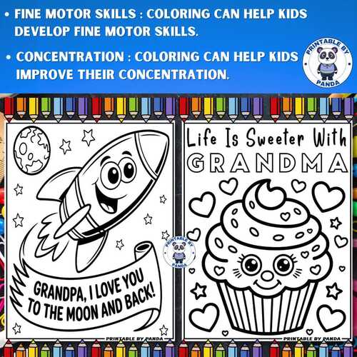 Grandparents Day Coloring Pages Sheet Card For Preschool, Kindergarten ...