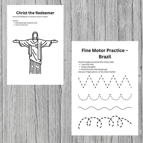 Brazil Fine Motor Geography Pack | Preschool & Kindergarten | Tracing ...