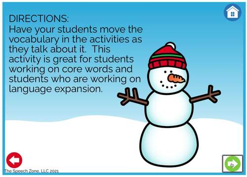 Speech Therapy Winter Core Word Boom Cards by The Speech Zone | TPT