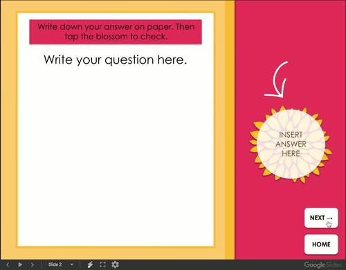 Google Slides PPT Game Template | Editable Self Checking | Bright Blossoms