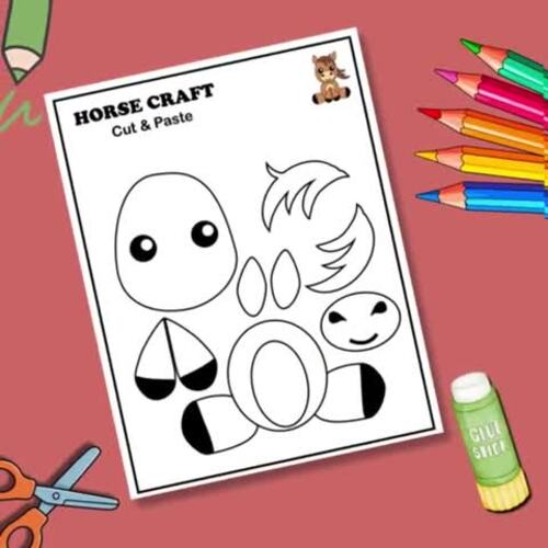 Horse Craft Template – Cut, Build & Assemble Farm Animal Activity