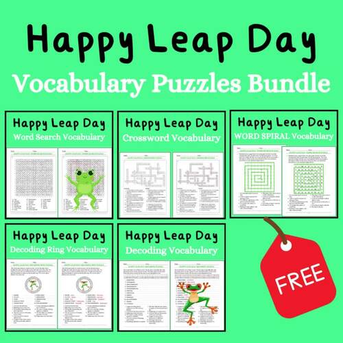 HAPPY LEAP YEAR ACTIVITY Fun Vocabulary Puzzle Fun Leap Day +Free Bonus
