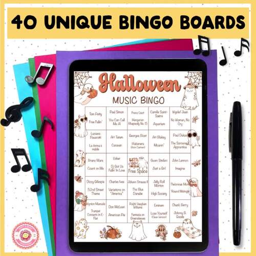 Halloween MUSIC BINGO Game, Fun Friday Class Reward Activity, Fall ...