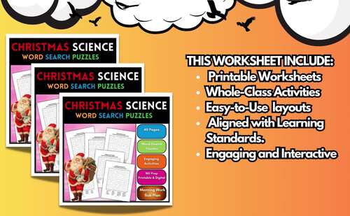 Christmas Science Fun Word Search Activities Morning Work 4th,5th,6th ...
