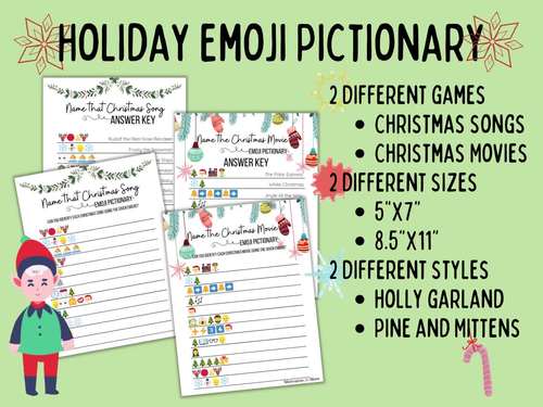 Emoji Pictionary Christmas Party Game | Holiday Emoji Quiz | Songs & Movies
