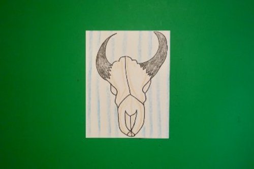 how to draw a cow skull