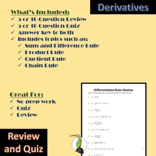 Differentiation Rules Review And Quiz Calculus Sum Difference Product And More
