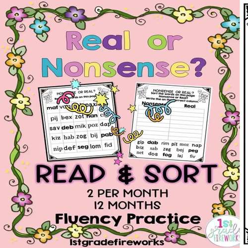 Real or Nonsense Words by 1stgradefireworks | Teachers Pay Teachers
